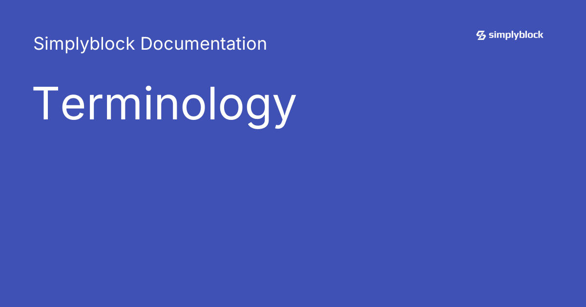 Terminology - Simplyblock Documentation
