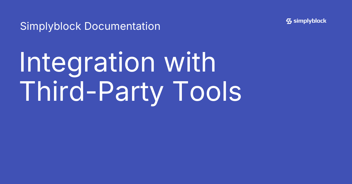 Integration with Third-Party Tools - Simplyblock Documentation