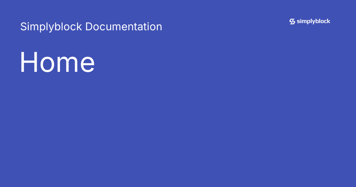 Home - Simplyblock Documentation